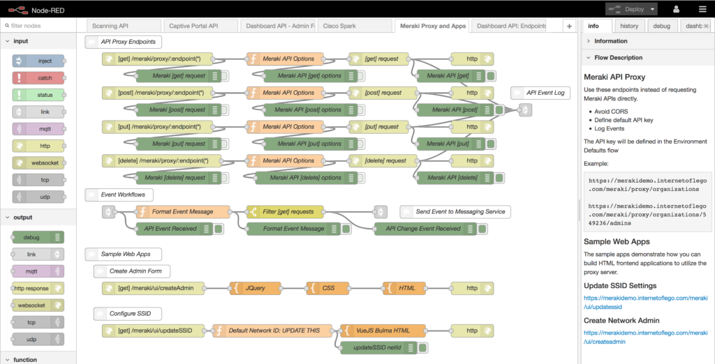 Internet of Things with Node-RED - Developer Hub – Homepage - Cisco Meraki Developer Hub