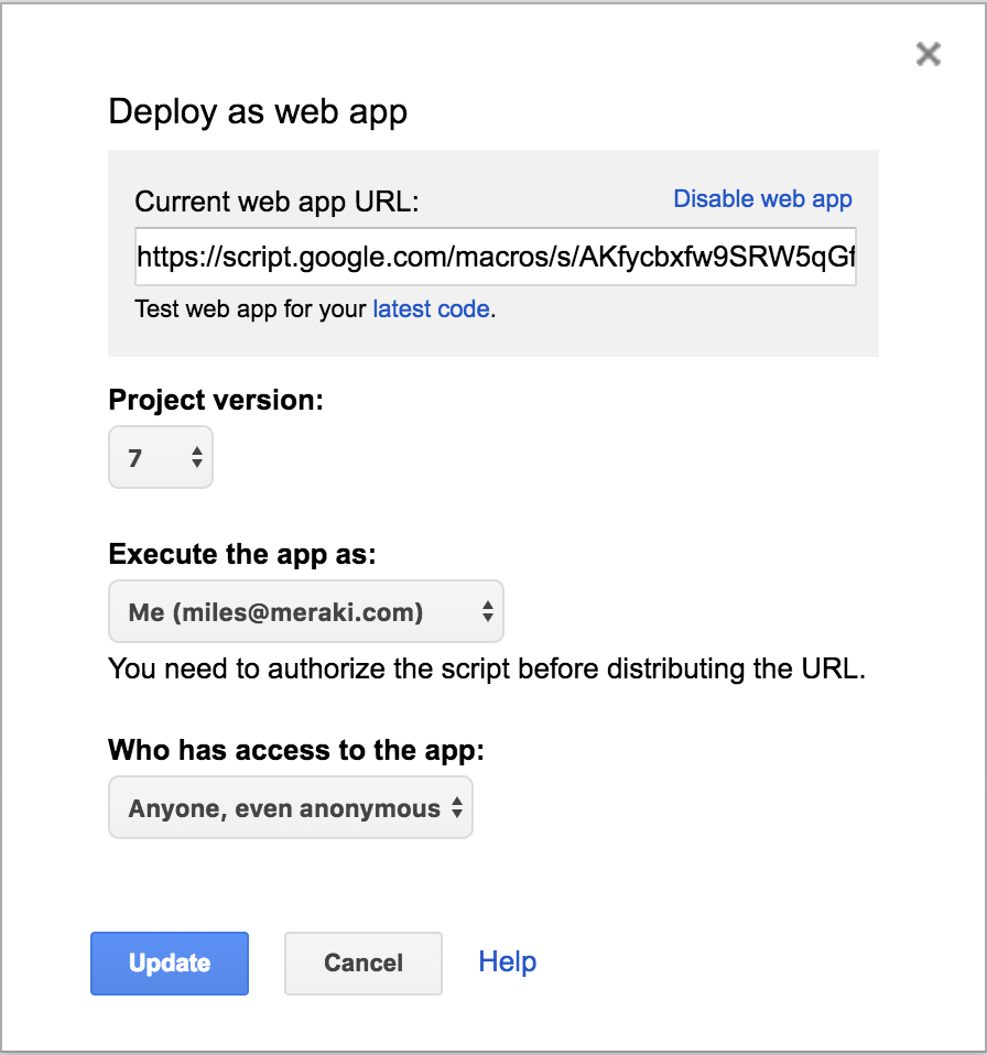 Meraki Dashboard Alerts with Google Sheets - Meraki Developer Hub ...