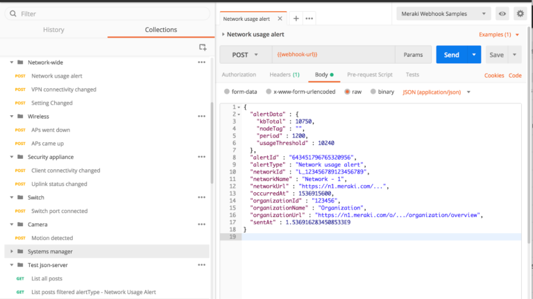 Meraki Webhooks with json-server - Developer Hub – Homepage - Cisco Meraki Developer Hub